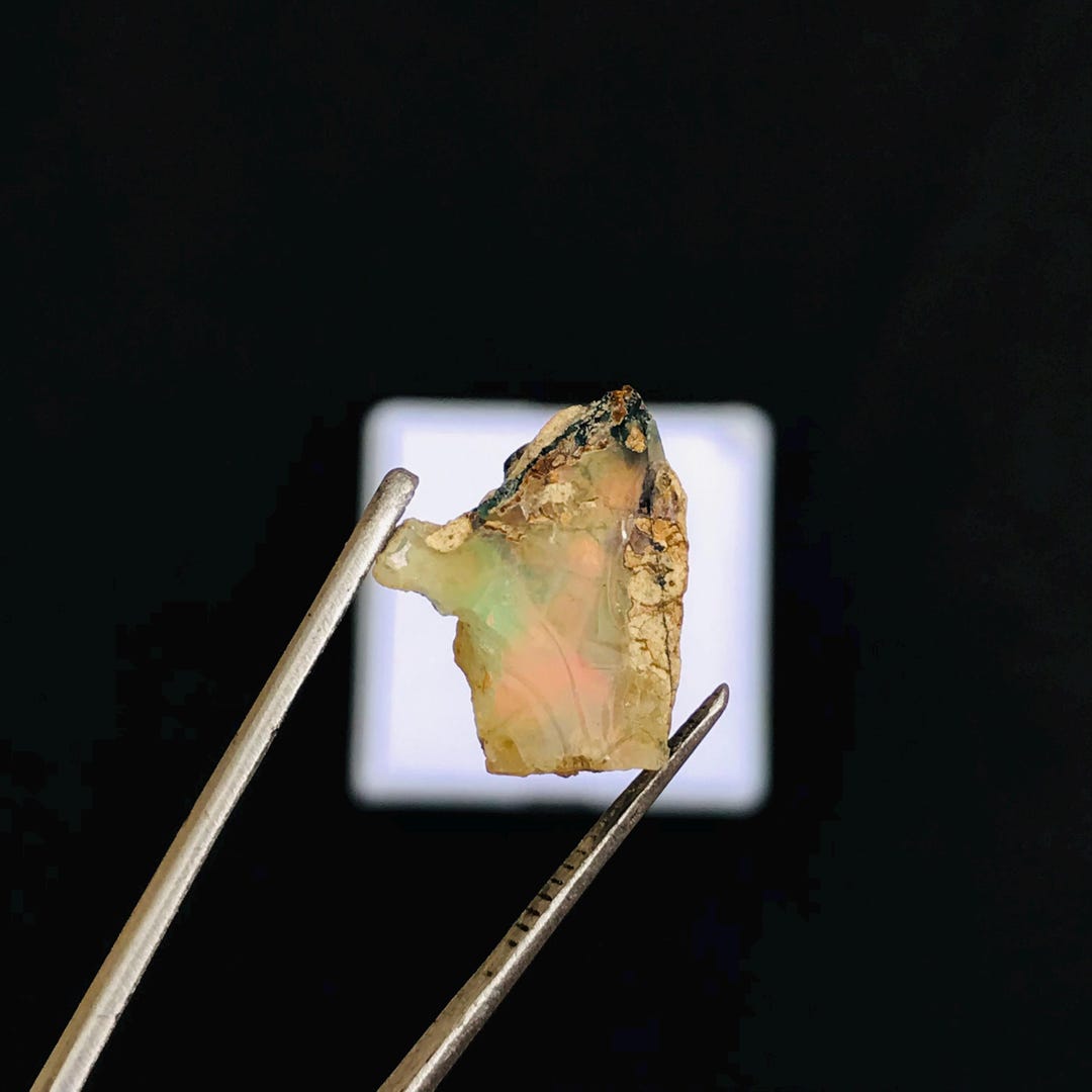 6.65 Carat Ethiopian Multi Fire Opal Rough Crystal Gemstone: AAA Grade ...