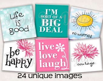 Happy & Fun Sayings Graphics Digital Collage Sheet Scrabble | Etsy