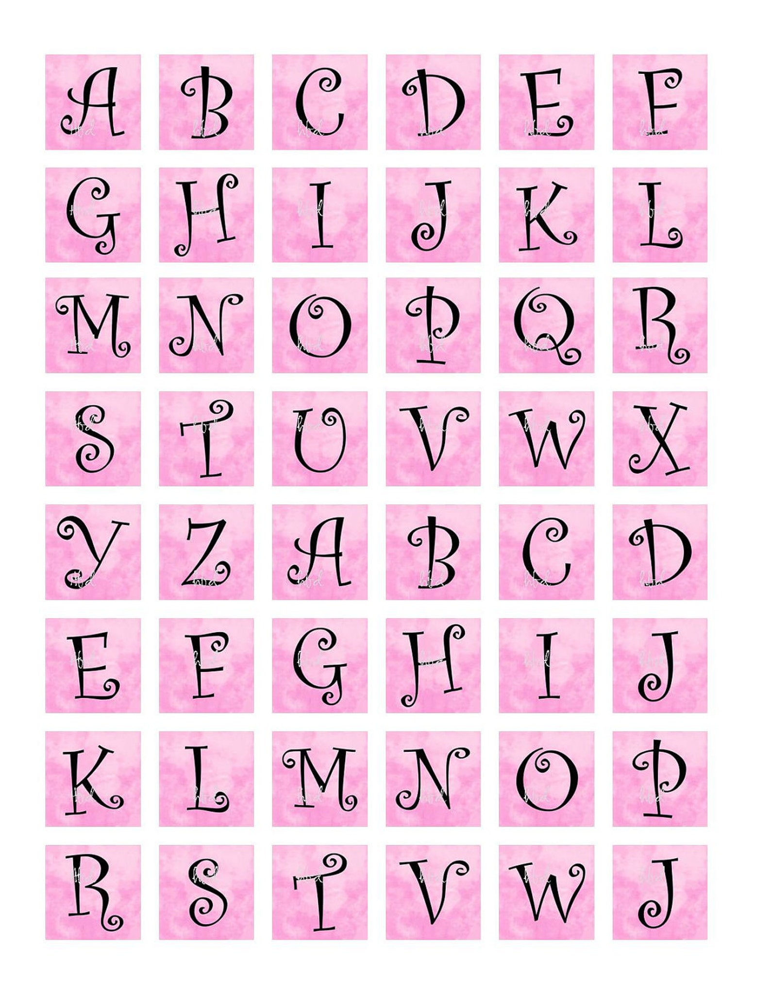 Alphabet Digital Collage Sheet - Scrabble Tile Size - INSTANT DOWNLOAD ...
