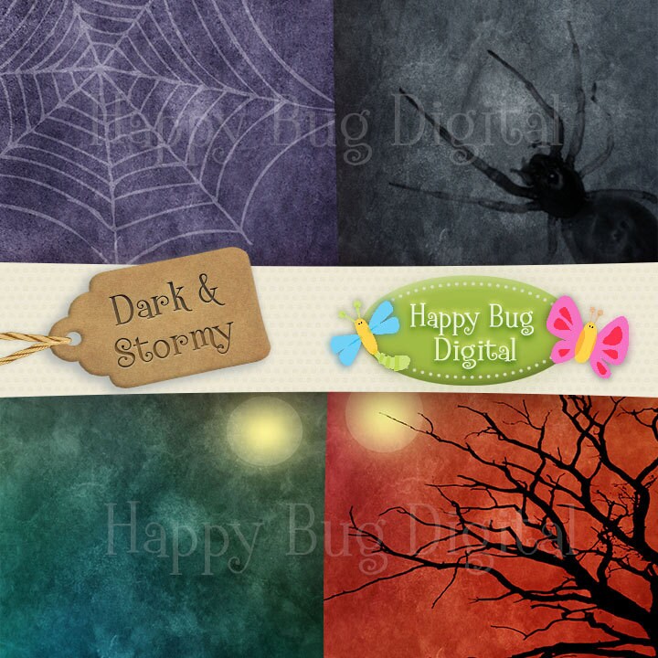 Dark & Stormy Halloween Digital Paper Pack 10 Sheets Commercial Use OK ...