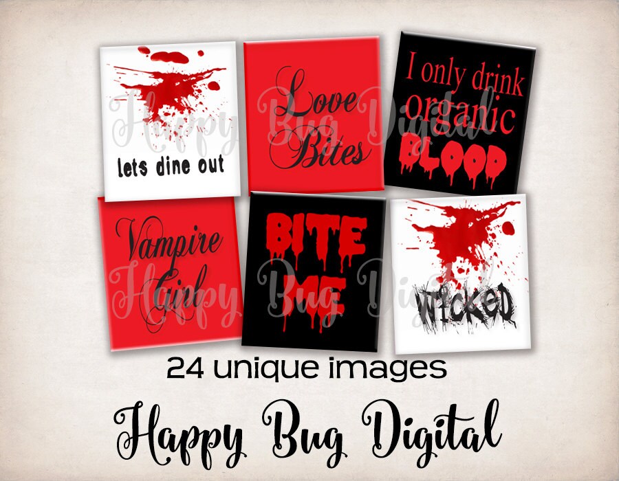 Vampire Halloween Digital Collage Sheet Digital Collage - Etsy