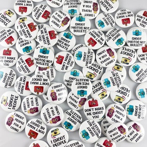 NOT DIGITAL - Camera Themed Laminated 1" - 77 Hollow Back Buttons - 25 ...