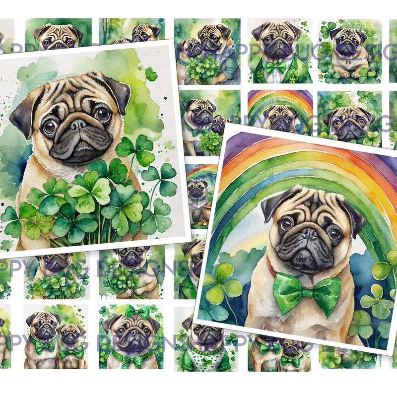 St Patricks Day Pug - Etsy