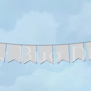 Chevron Pennant Flag Garland Photoshop Template Bunting Pendant - Fully ...