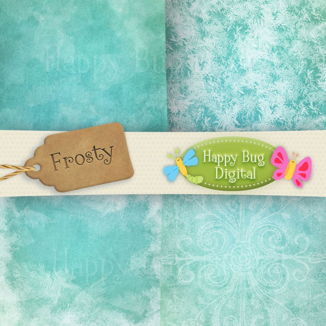 Frosty Winter Digital Paper Pack 10 Sheets Commercial Use OK - INSTANT ...