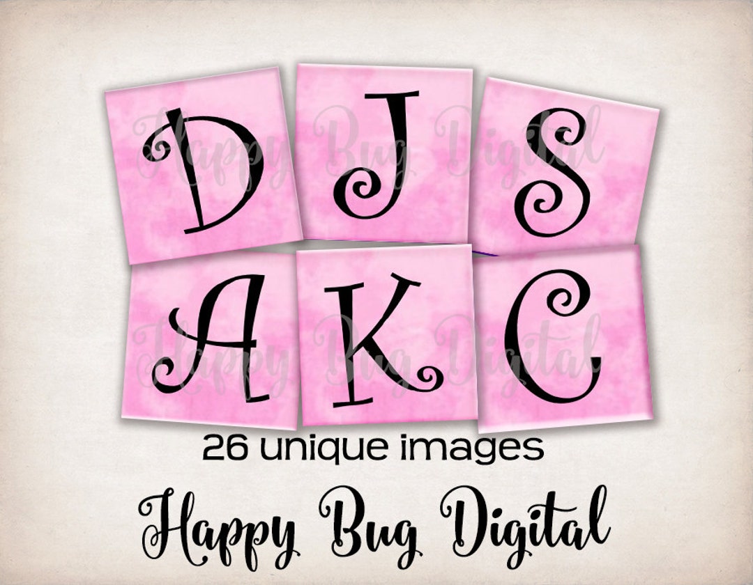 Alphabet Digital Collage Sheet - .92" Inch Squares - INSTANT DOWNLOAD ...