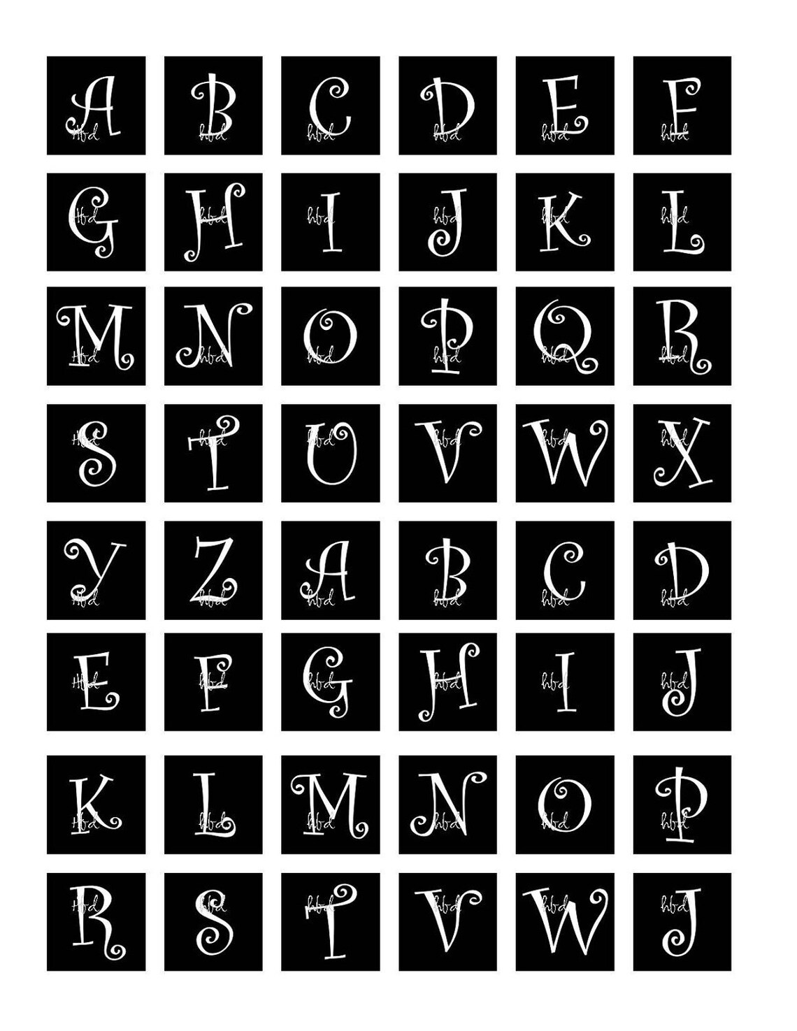 Alphabet Digital Collage Sheet 7/8" Inch Squares - INSTANT DOWNLOAD - Etsy