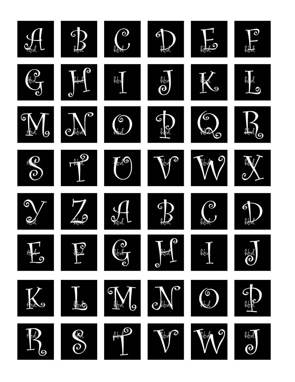 Alphabet Digital Collage Sheet 7/8" Inch Squares - INSTANT DOWNLOAD - Etsy