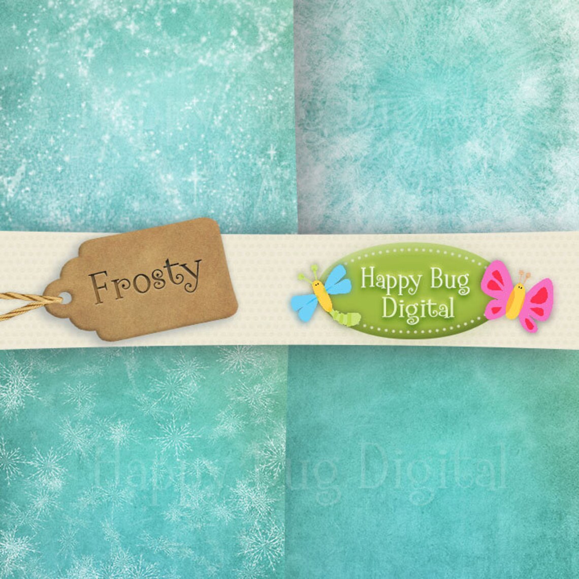 Frosty Winter Digital Paper Pack 10 Sheets Commercial Use OK - INSTANT ...
