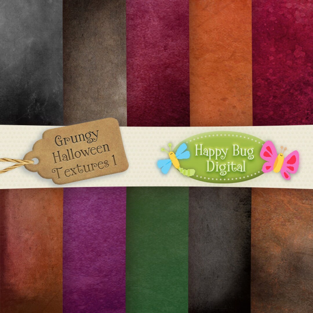 Halloween Grungy Textures Digital Paper Pack 10 Sheets Commercial Use ...