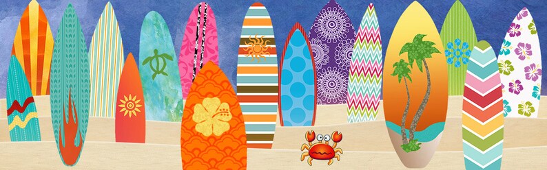 Surfboards Surf Board Summer Beach Theme Photoshop Template for ...