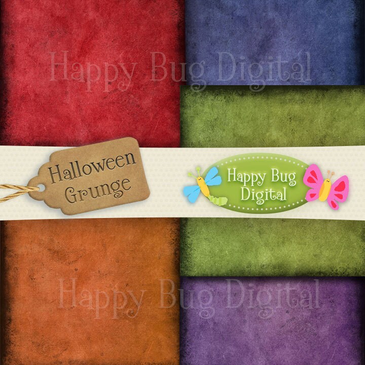 Halloween Grunge Digital Paper Pack 10 Sheets Commercial Use OK ...