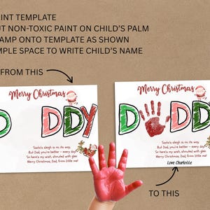 Daddy Handprint Christmas Card: DIY First Xmas Keepsake Gift (printable ...