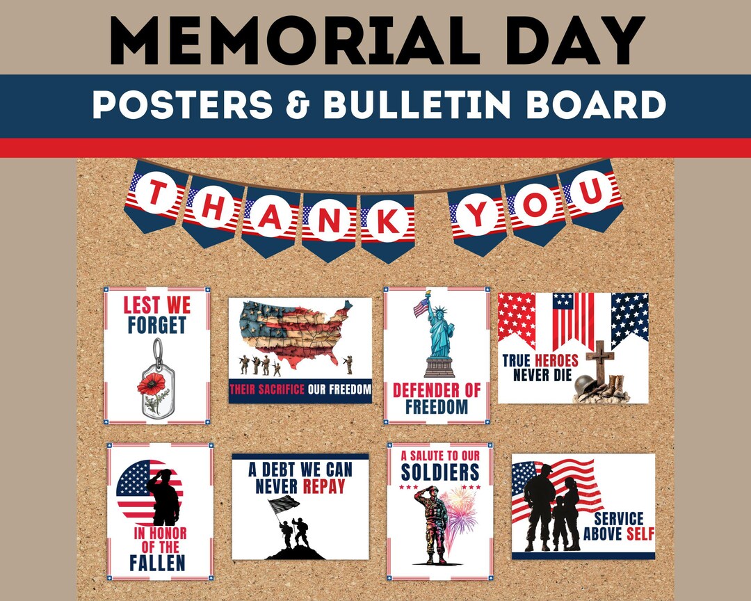Memorial Day May Bulletin Board Posters: Patriotic Quotes, Teacher ...