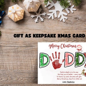 Daddy Handprint Christmas Card: DIY First Xmas Keepsake Gift (printable ...