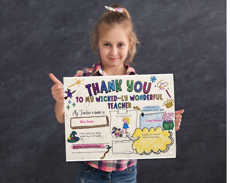 Wicked Lehreranerkennungskarte, Färbung Dankeschön-Notizgeschenk ...