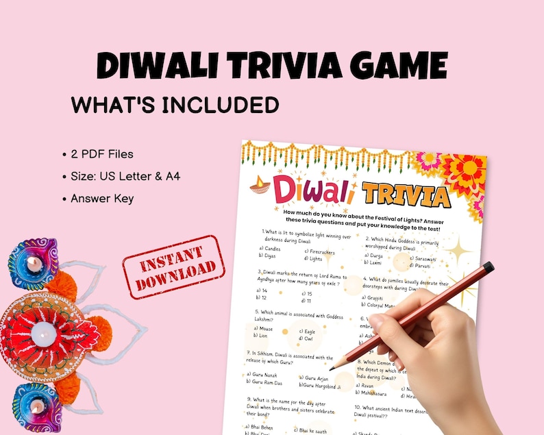 Fun Diwali Trivia Game: Indian Party Activity (printable PDF) - Etsy