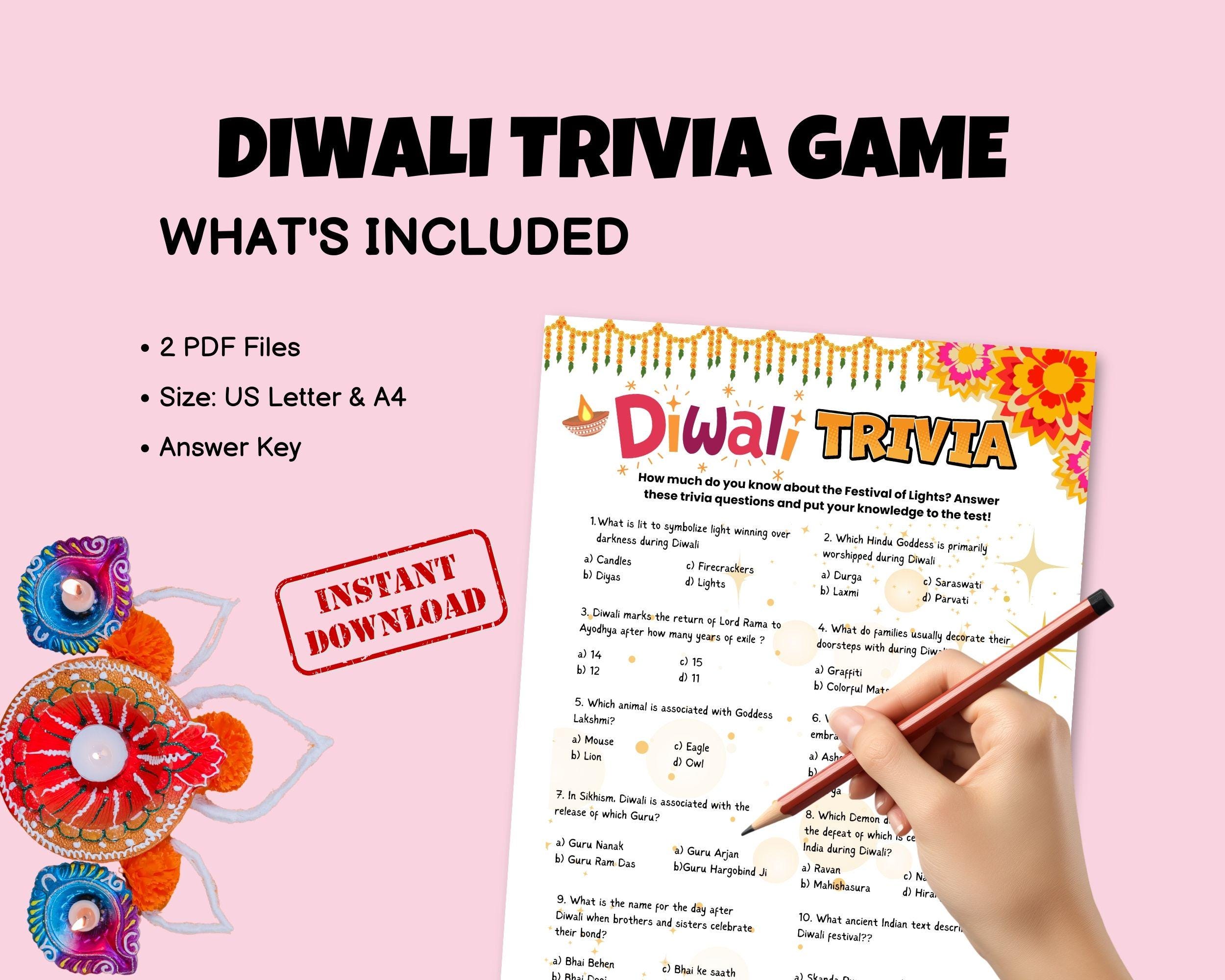 Fun Diwali Trivia Game: Indian Party Activity (printable PDF) - Etsy