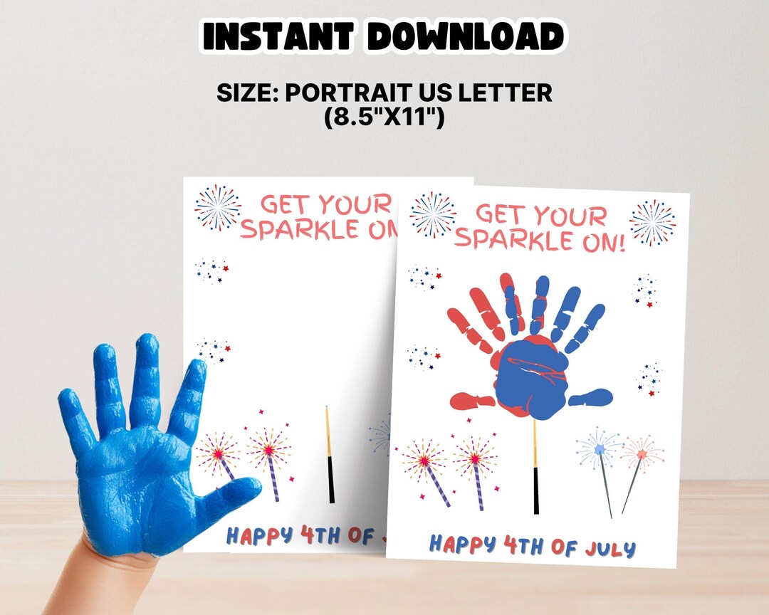4th of July Handprint Art Craft for Toddlers Babies Preschool Kids ...
