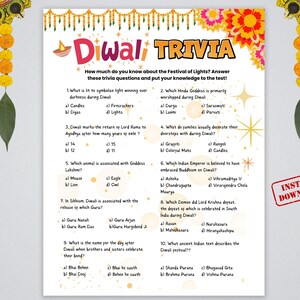 Fun Diwali Trivia Game: Indian Party Activity (printable PDF) - Etsy