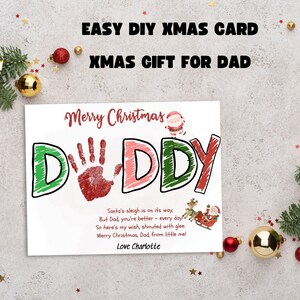 Daddy Handprint Christmas Card: DIY First Xmas Keepsake Gift (printable ...