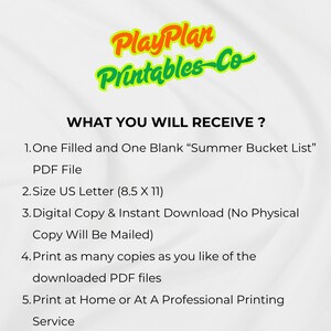Summer Bucket List for Kids: Family Activities Printable (PDF Download ...