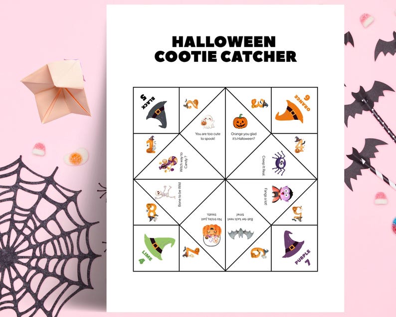 Halloween Cootie Catcher: Printable Joke Teller, Kids Party Game ...
