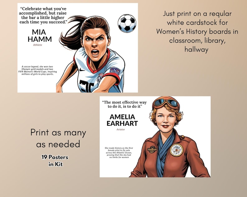 Women's History Month Poster Set, March Classroom Bulletin Board Kit ...