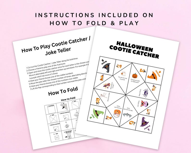 Halloween Cootie Catcher: Printable Joke Teller, Kids Party Game ...