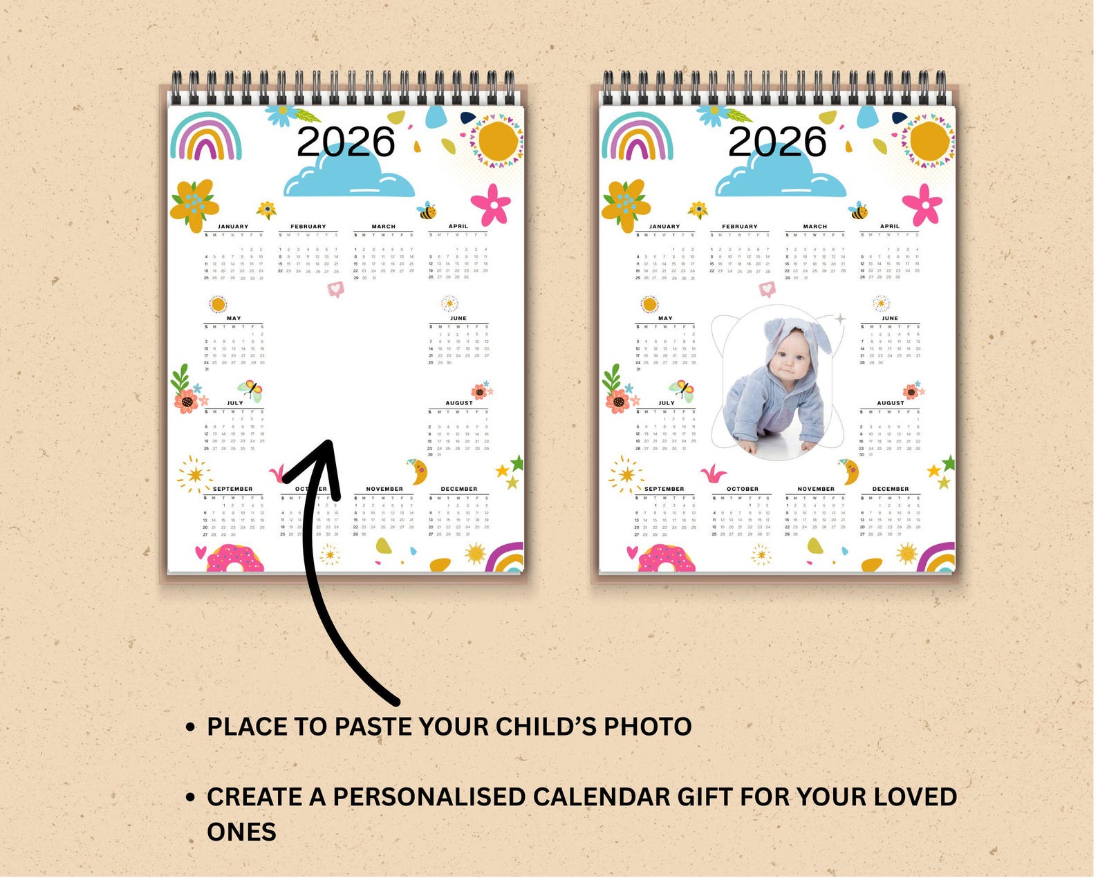 2026 Handprint Calendar Keepsake: Baby's First Year Memory Book Gift ...