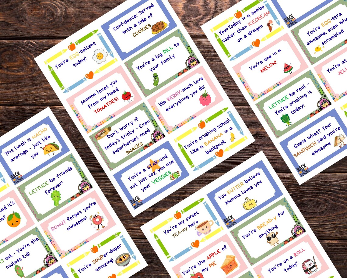 Kids Lunch Box Notes: Funny Jokes & Positive Affirmations (printable ...