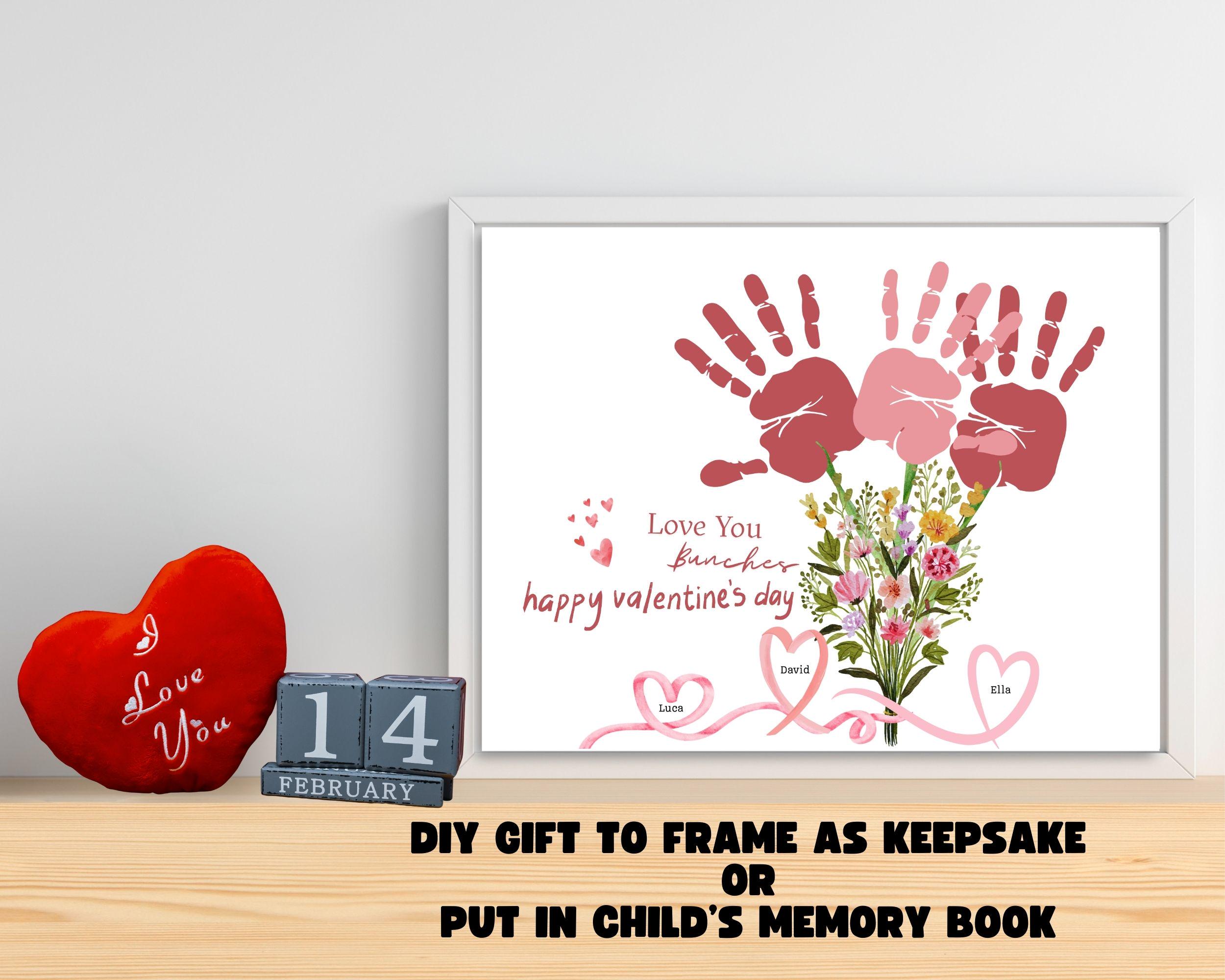 Love You Bunches Handprint Art Bouquet, Valentine's Day Kids Keepsake ...
