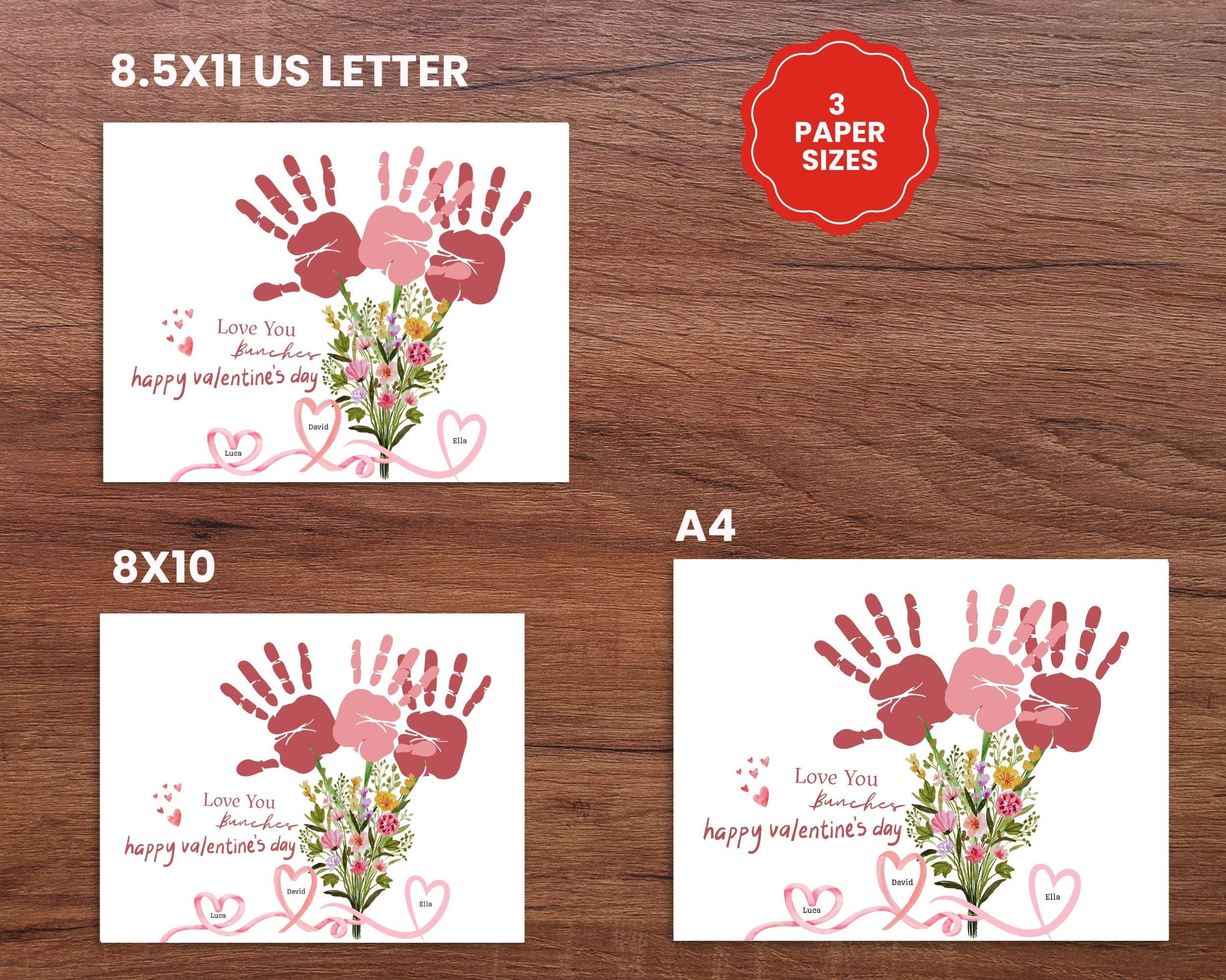 Love You Bunches Handprint Art Bouquet, Valentine's Day Kids Keepsake ...