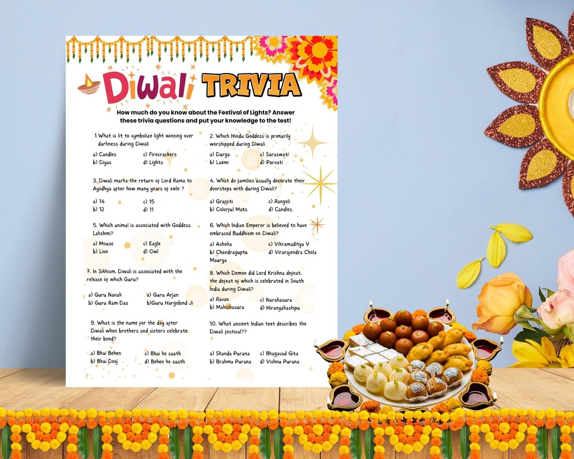 Fun Diwali Trivia Game: Indian Party Activity (printable PDF) - Etsy