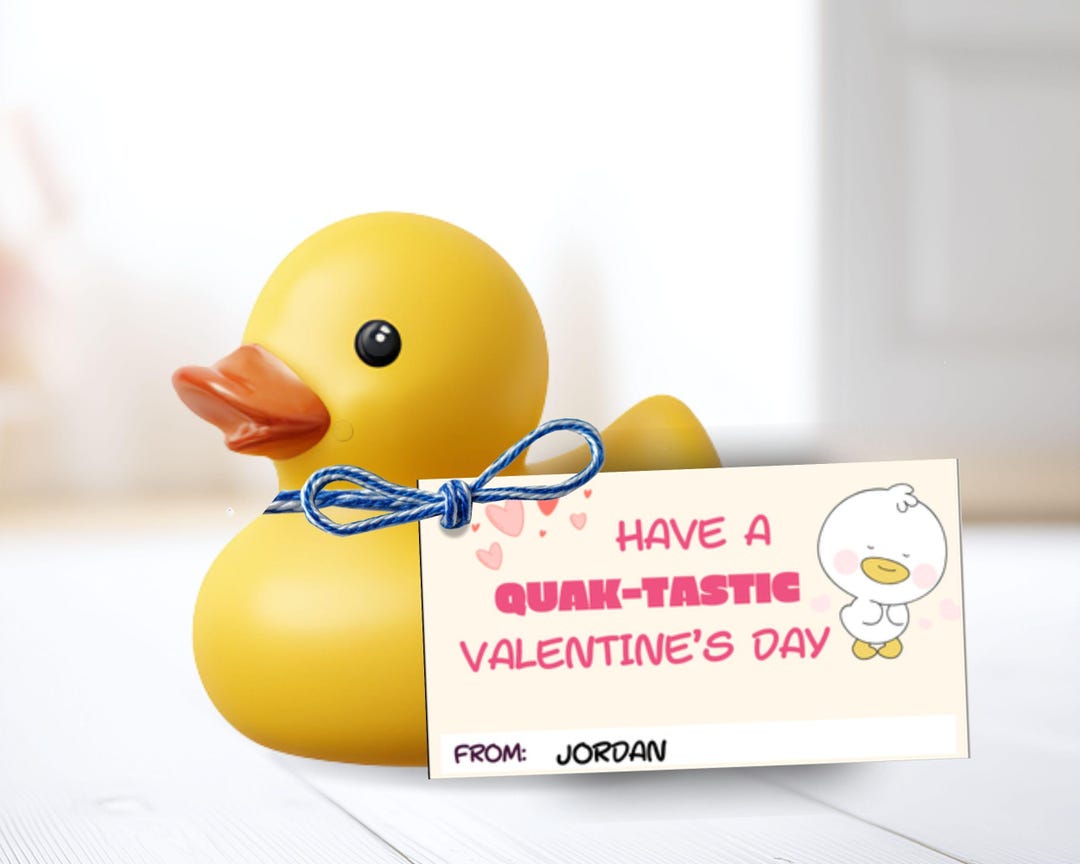 Editable Rubber Ducky Valentine Printable, Lucky Duck Valentine's Day ...