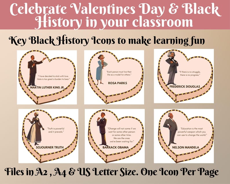 Black History Month Valentine's Day Bulletin Board Kit, Hearts ...