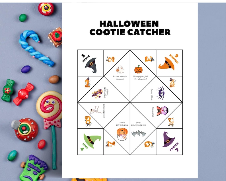 Halloween Cootie Catcher: Printable Joke Teller, Kids Party Game ...