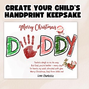 Daddy Handprint Christmas Card: DIY First Xmas Keepsake Gift (printable ...