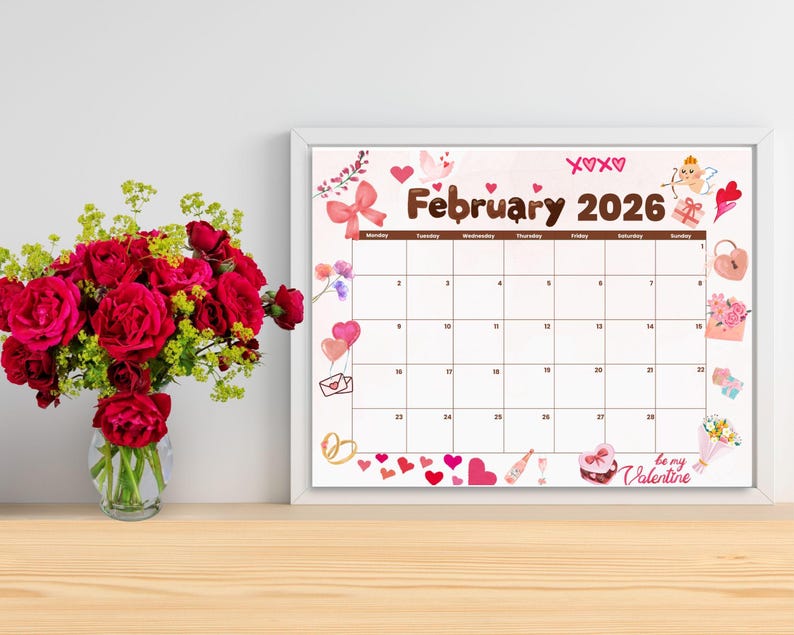Editable February 2026 Valentine Planner, Printable Monthly Planner ...