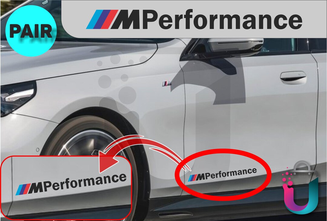 2x BMW M Performance 11" Badge Decals – Versatile Fit for Side Skirt ...