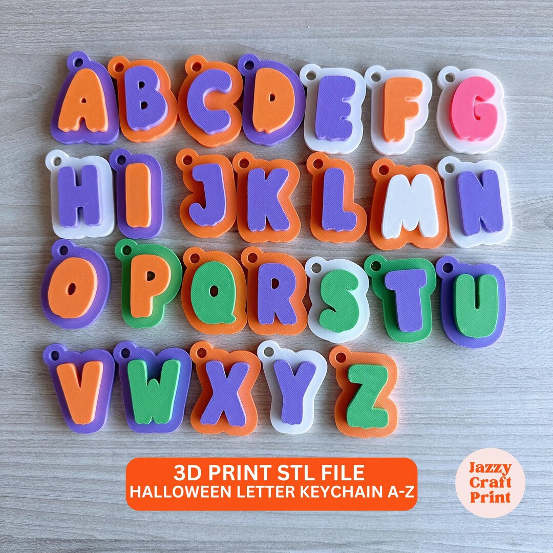 Ghost Letter Keychain STL File: 3D Printable Halloween Alphabet ...