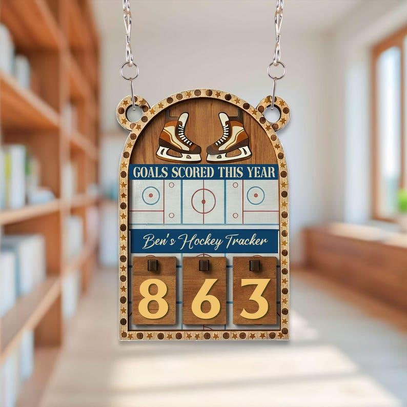 Personalized Hockey Goal Tracker Sign, Hockey Season Tracker Board ...