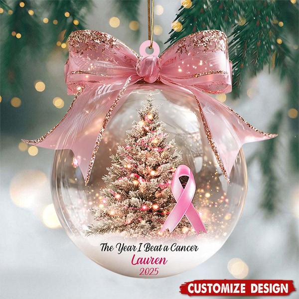 Breast Cancer Ornament - Etsy