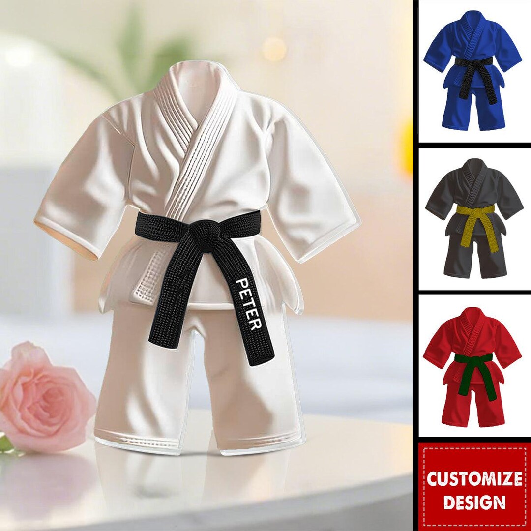 Personalized Martial Art Black Belt Flat Plaque, Custom Name Black Belt ...