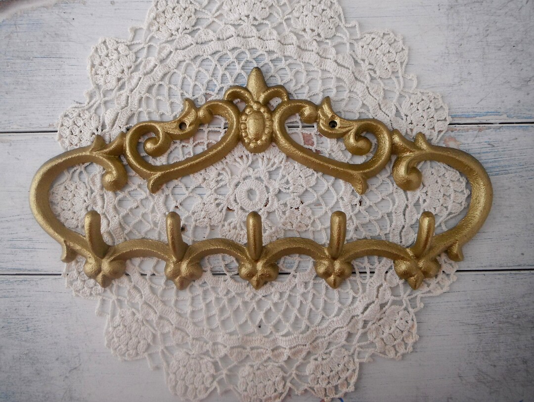 Gold Painted Hook Ornate Hook Wall Hook Fleur De Lys Hook Clothing ...