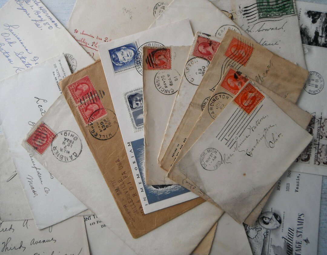 Junk Journal Vintage Envelope Lot 10 Pieces Mail Ephemera Scrapbooking ...