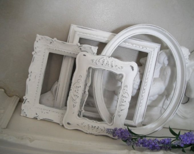 Picture Frames, Shabby Chic, French Country, White Photo Frames, White ...
