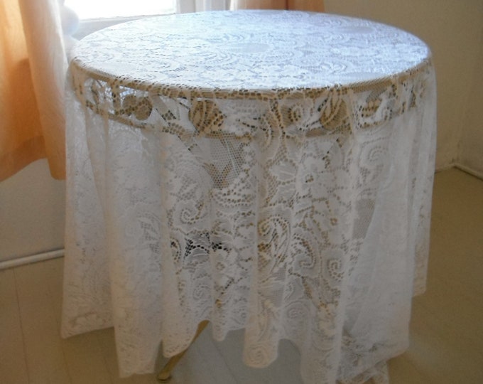 Lace Rectangular Tablecloth White Shabby Chic White Lace - Etsy