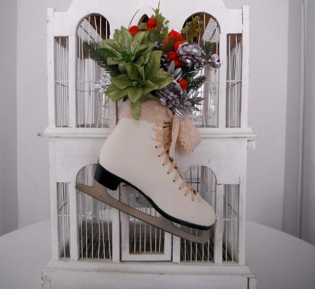 Ice Skate Decor Wreath Altenative Winter Decor Christmas Decor - Etsy