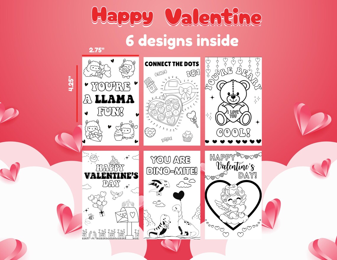 Valentine Bold and Easy Mini Coloring Book| Kids Coloring, Valentines ...